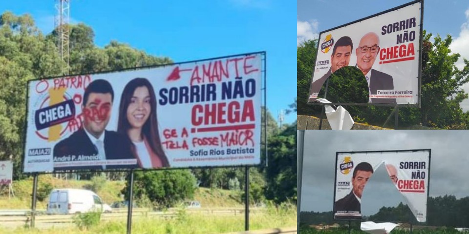 Presidente do Chega no Porto acha que os vândalos dos cartazes são os ...