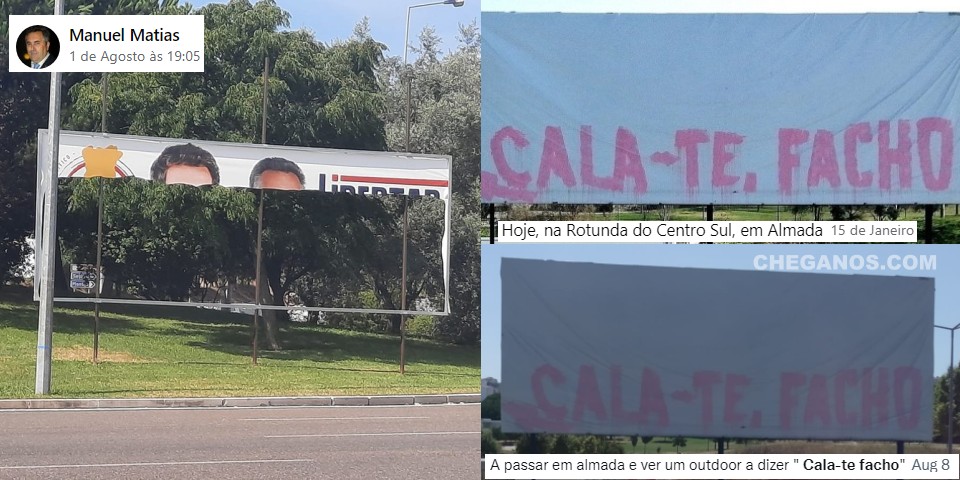 Cartaz “Cala-te, Facho” aguenta mais tempo em Almada que um cartaz do ...
