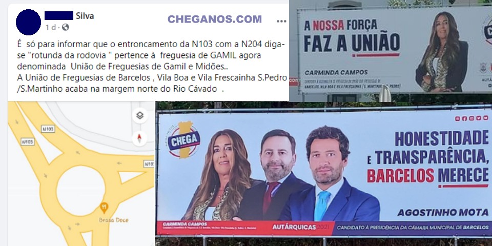 Cartaz do Chega colocado na freguesia errada de Barcelos! – Cheganos
