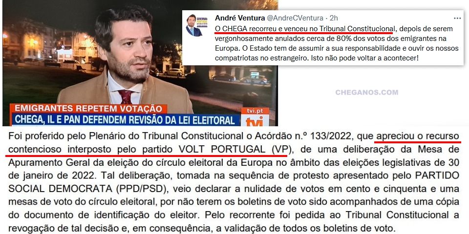 André Ventura Diz Que O Chega Venceu Mas O Tribunal Constitucional Só