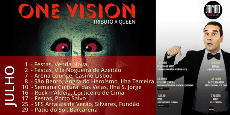 One Vision “Tributo a Queen” não confirmaram no cartaz de julho a ...