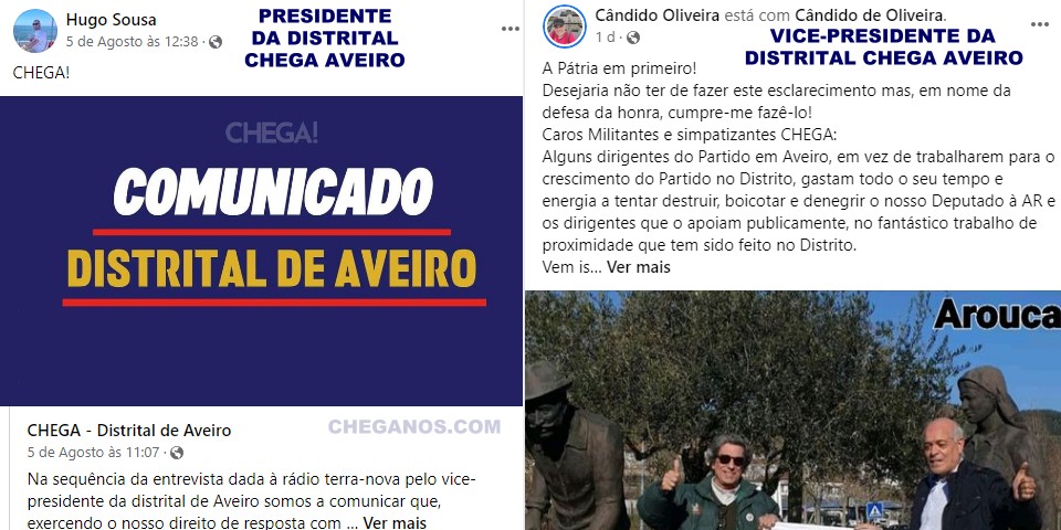 Presidente da Distrital do Chega Aveiro retira a confiança política aos ...
