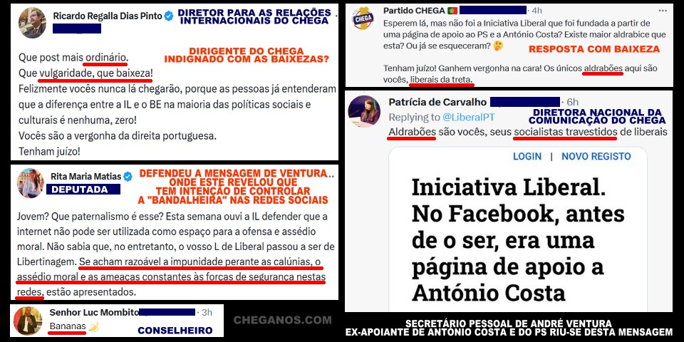 Dirigentes do Chega responderam à IL com acusações de “baixeza” e com ...