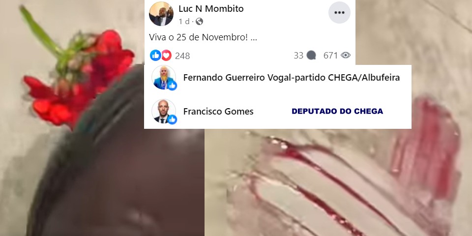 Assessor do Chega publicou um vídeo a esborrachar um cravo vermelho com ...